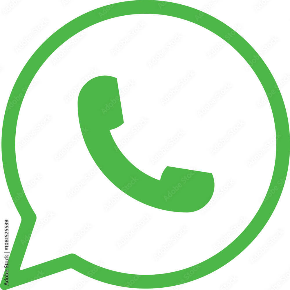 WhatsApp logo messenger icon. Realistic social media logotype. whats ...