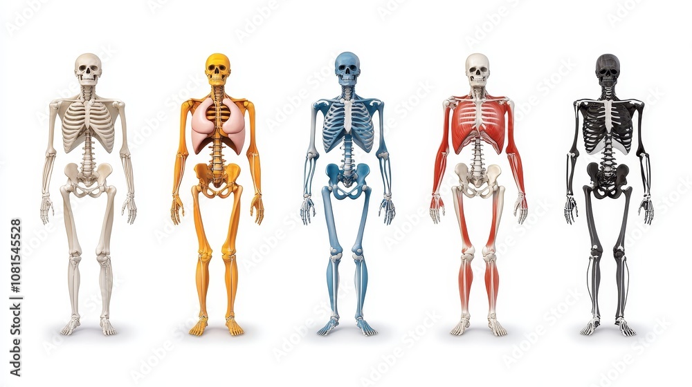 Human Anatomy Skeletal Muscular System Full Body Color Coded Medical ...