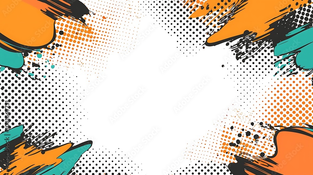 a simple vector comic book frame border with empty space in the middle ...