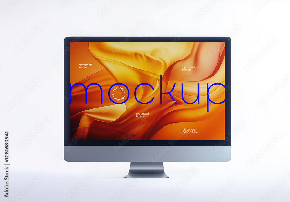 Realistic Desktop Computer Mockup – AI-Generated Design for Website ...