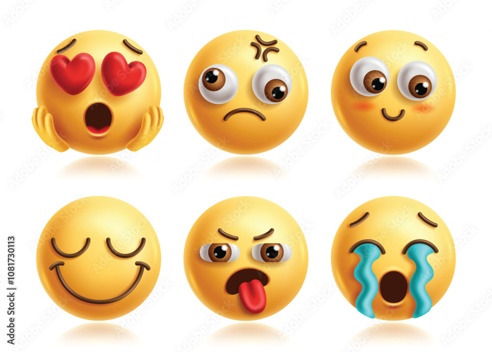 In love emoji vector characters set. Heart eyes emojis clip art ...