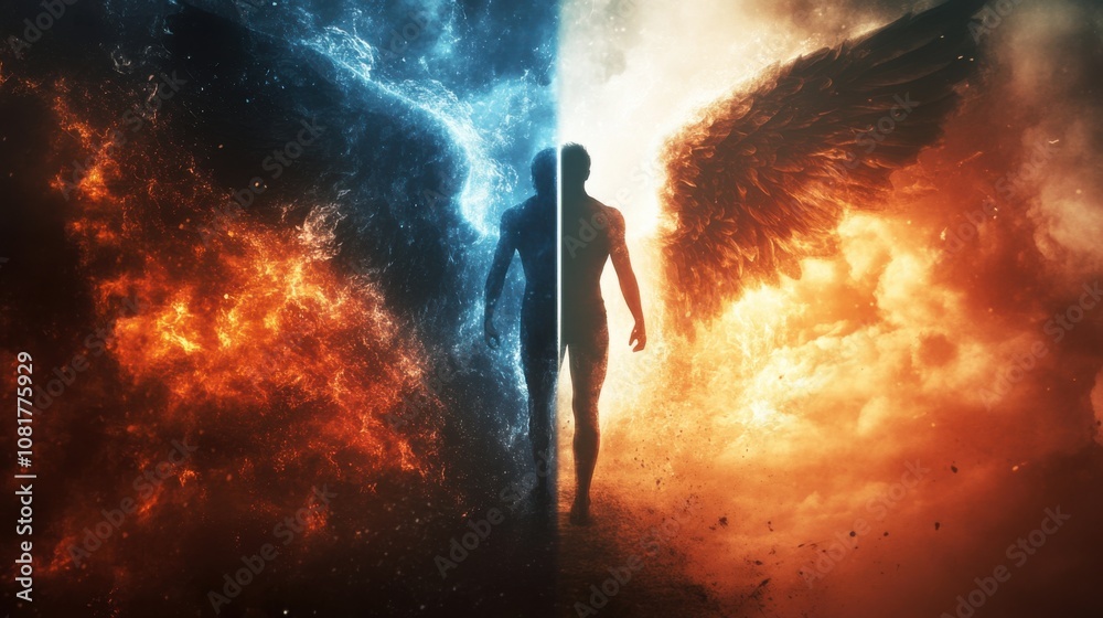 versus wallpaper, heaven and hell, good vs evil, light and darkness ...