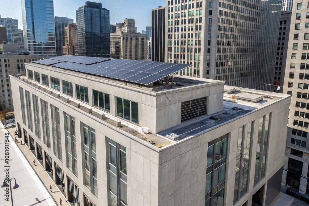 Modern Concrete and Marble Office Building Featuring Solar Shading ...