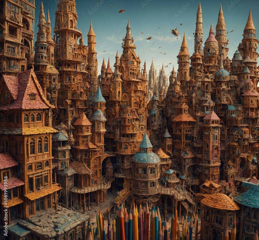 "Pencil Architecture": Design a fantastical city entirely made of ...