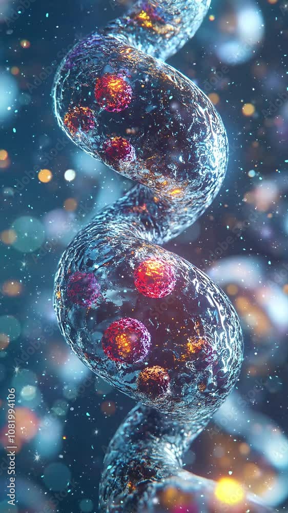 Intricate Helix of Cells Illuminated in a Molecular Structure ...