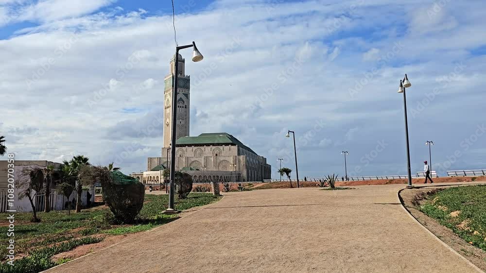the famous Hassan II Mosque, a stately mosque, a fine example of pure ...