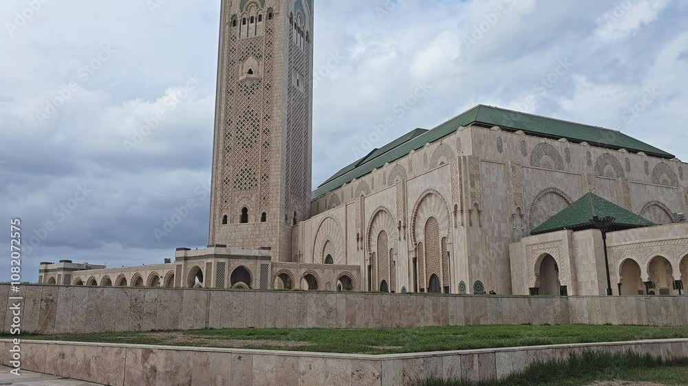 the famous Hassan II Mosque, a stately mosque, a fine example of pure ...