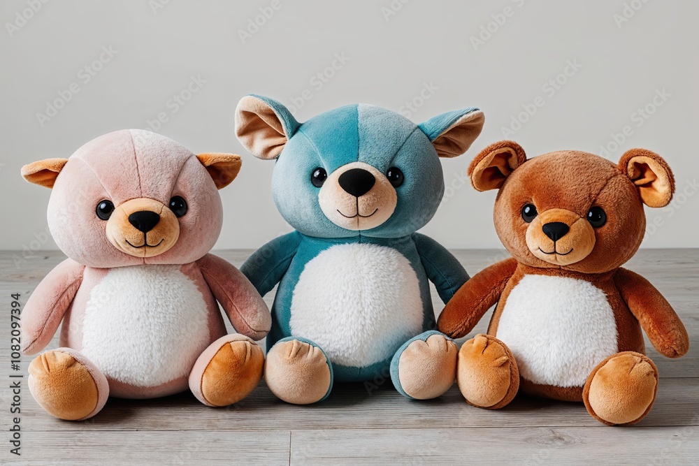 Adorable 3 Piece Plush Stuffed Animal Set for Toddlers and Kids Stock ...