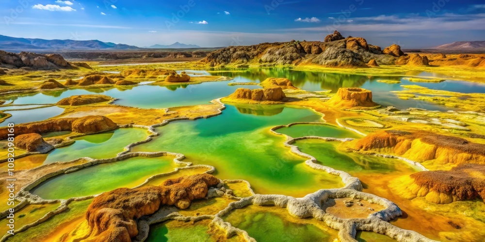 The Dallol Afar region bursts with color, featuring vibrant sulfur ...