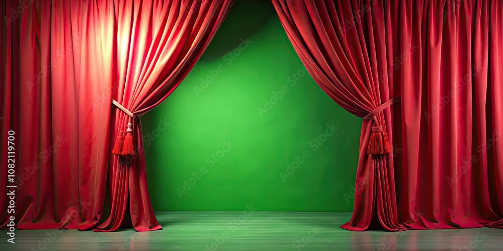 Stunning Red Curtains Opening on Green Screen Background for 4K ...