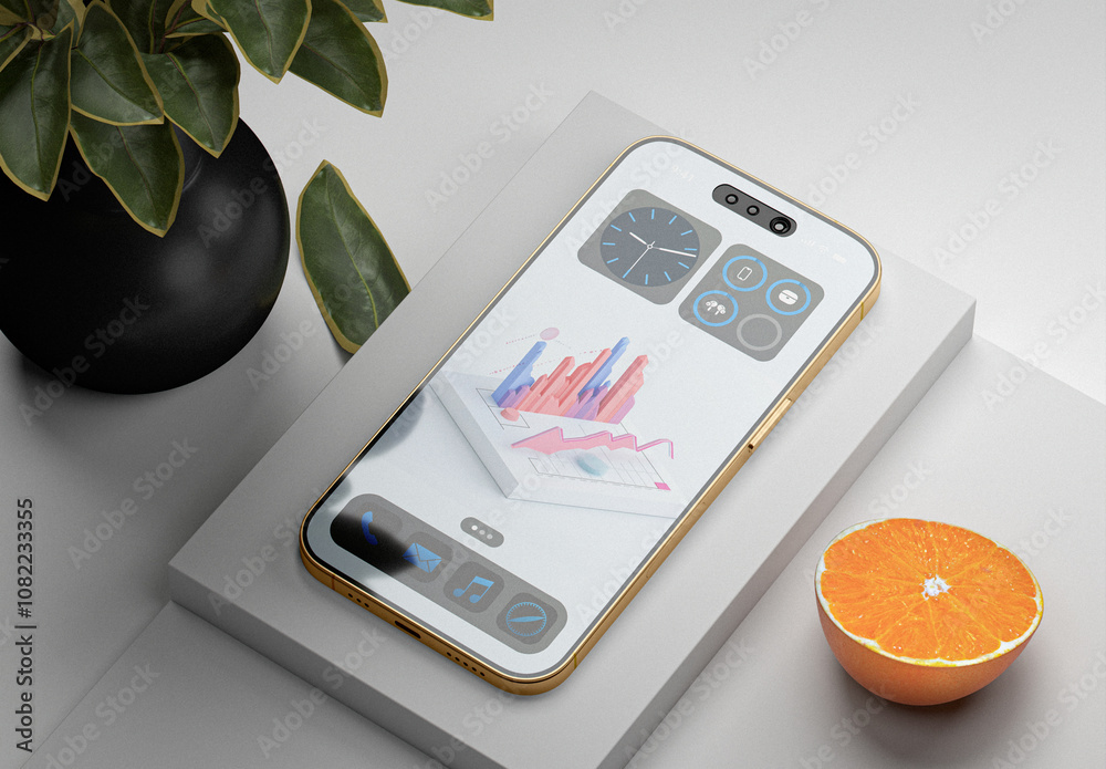 Elegant Smartphone Scene Mockup Stock Template | Adobe Stock