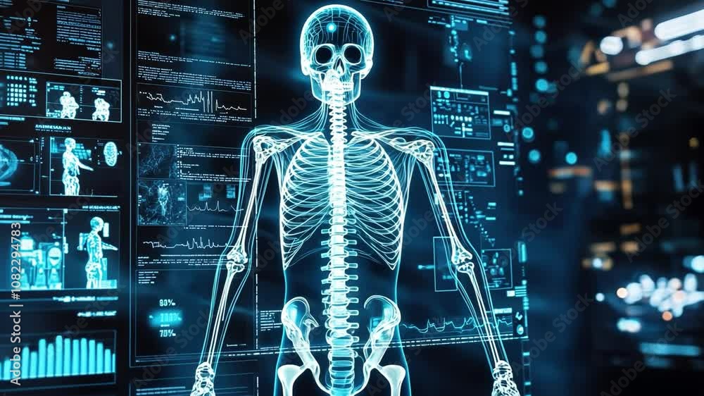 Digital Anatomy: Unveiling the Human Skeleton in a Futuristic Medical ...
