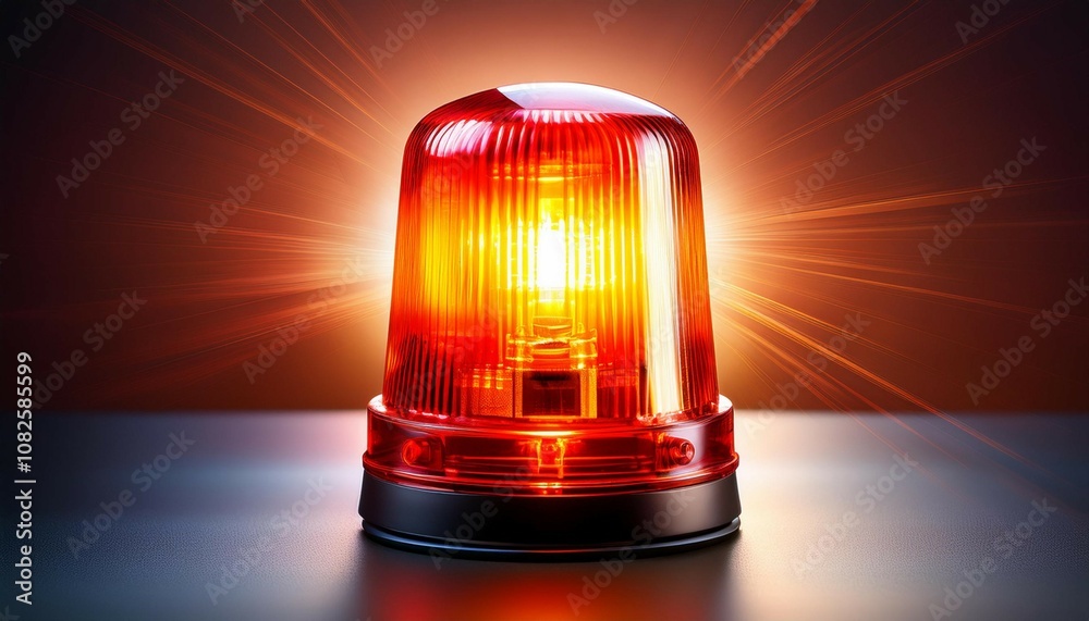 a flashing siren light emitting bright bursts typically used for ...
