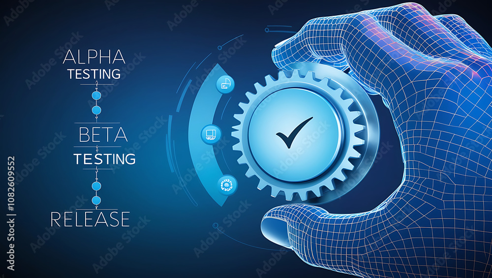 Futuristic Interface Of Software Development Lifecycle With Testing Phases Software Development