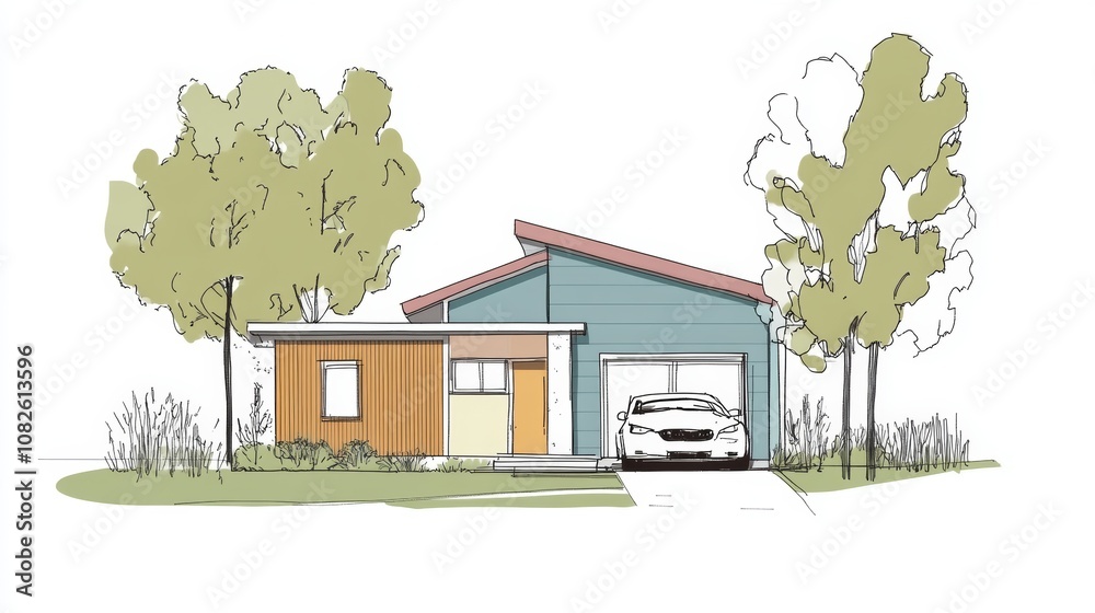This is a simple drawing of a small house plan. It shows a future home ...