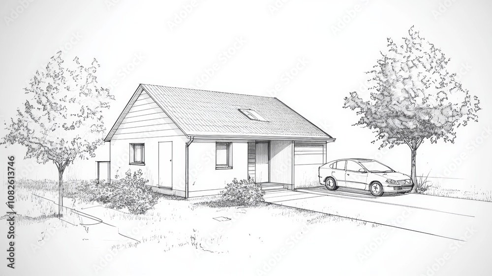 This is a simple drawing of a small house plan. It shows a future home ...