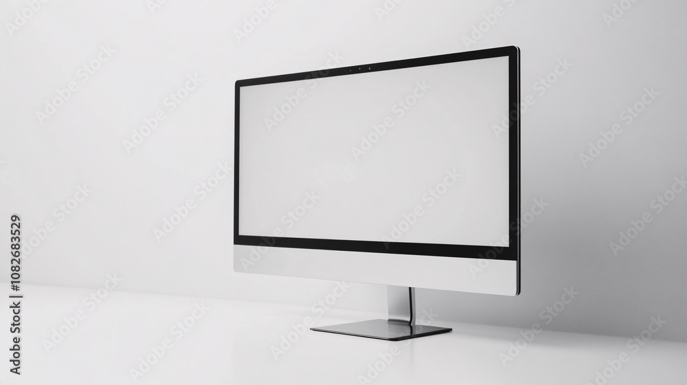 Minimalist desktop monitor with slim black borders and a stylish silver ...