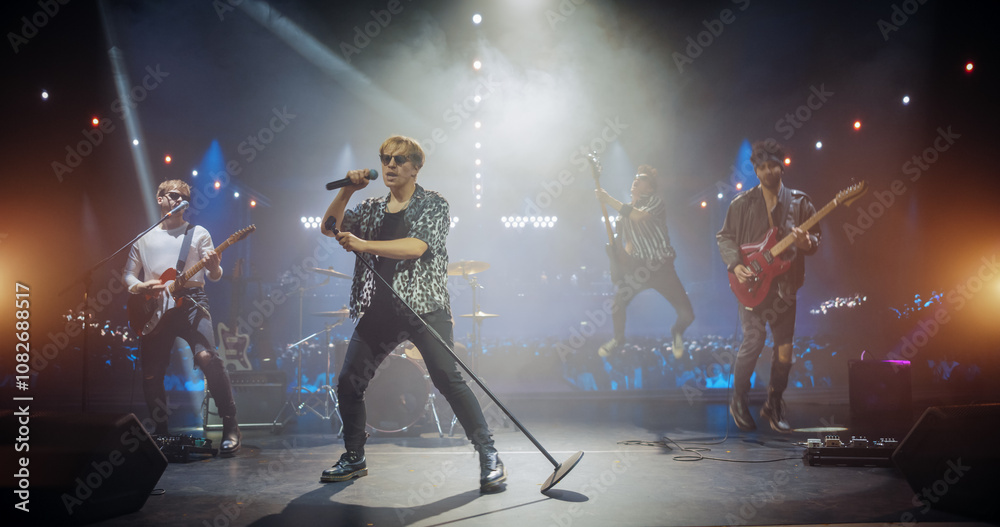 Rock Band Delivers a Captivating Concert with Lead Singer Passionately ...