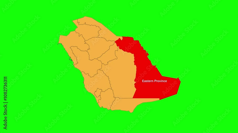 Eastern Province map animated video. The location is highlighted on the ...