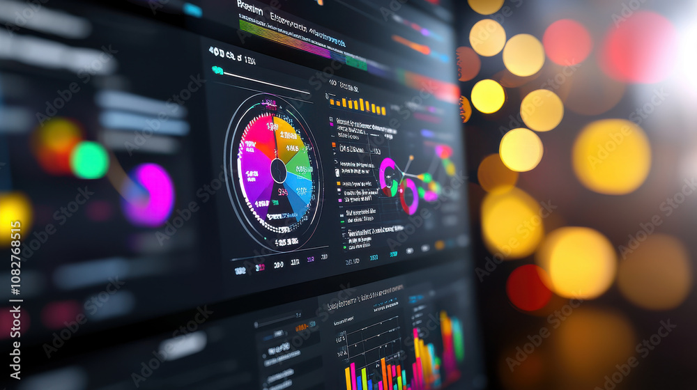 modern real time dashboard design with vibrant data visualizations ...