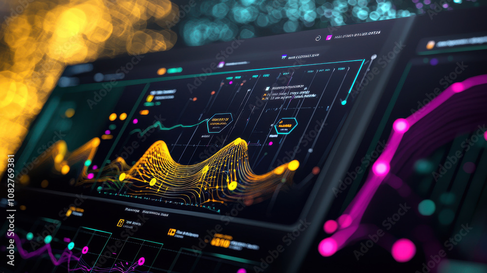 vibrant and dynamic performance monitoring dashboard displays colorful ...