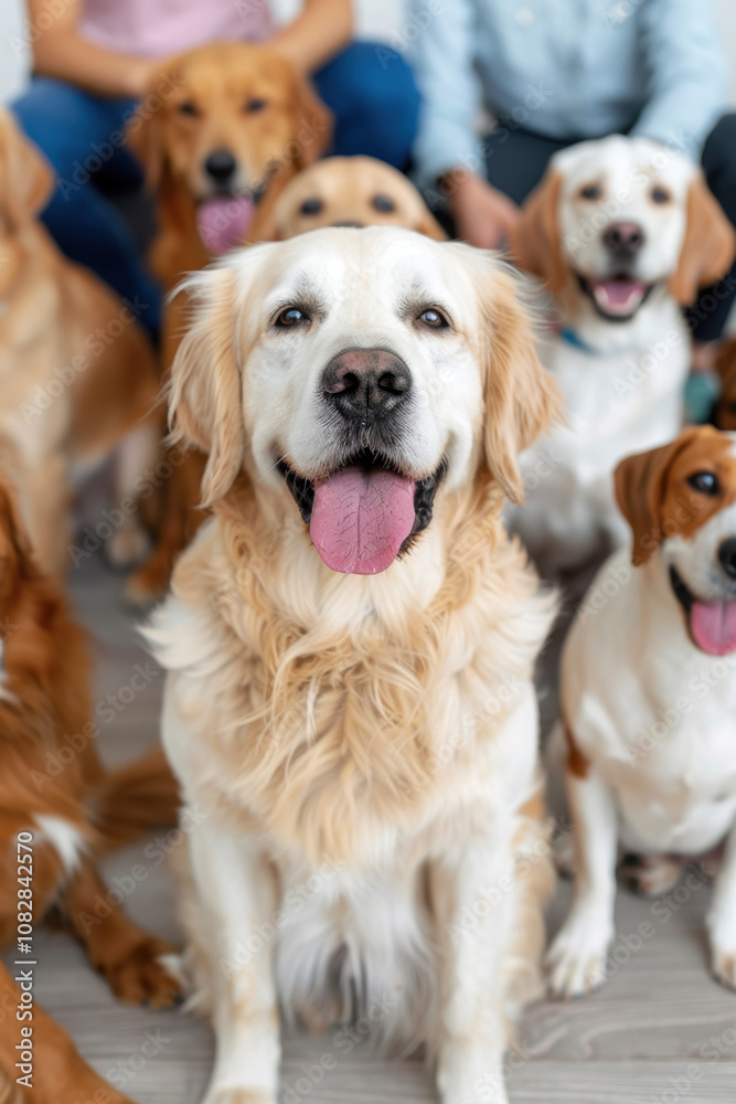 National Mutt Day. A cheerful golden retriever sits front and center in ...