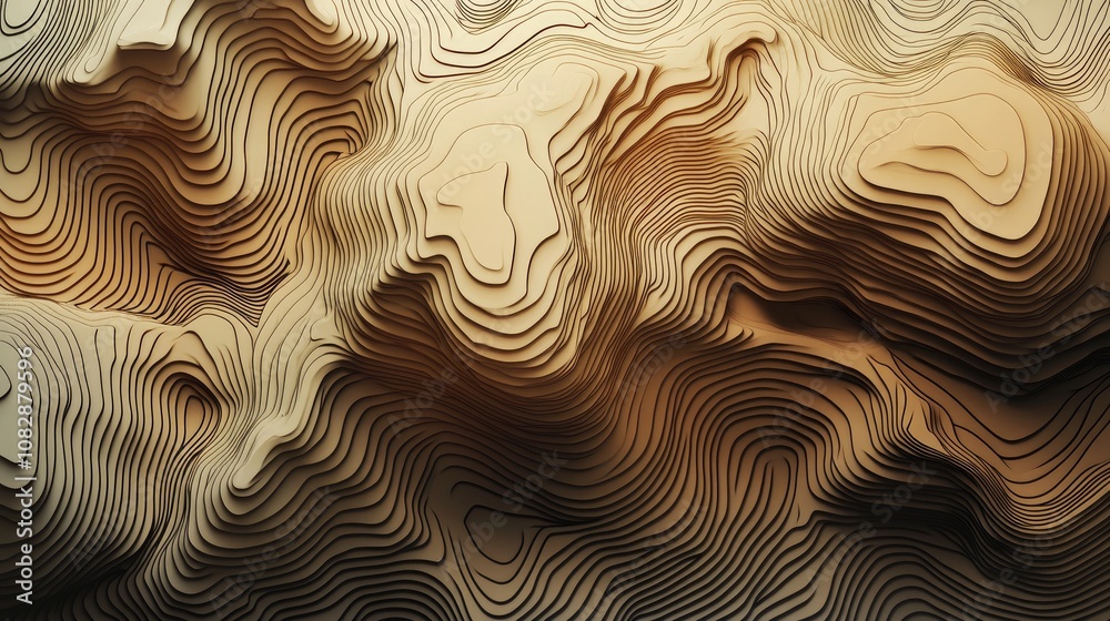 Line art illustration featuring a 3D topographic map backdrop Abstract ...