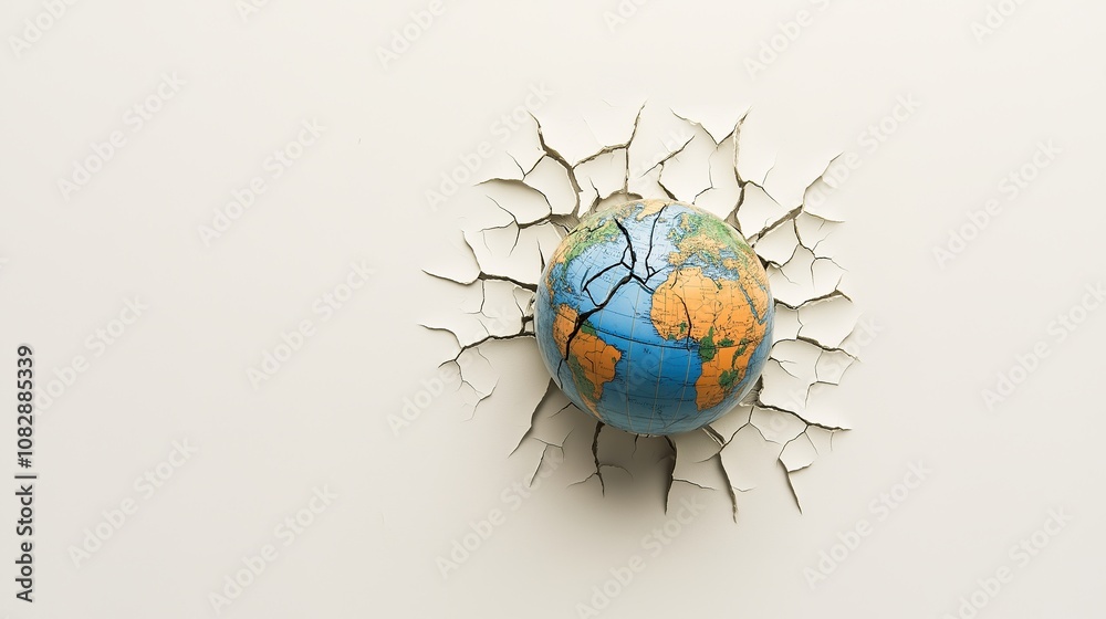 Global communications disruption illustration depicting a world map ...
