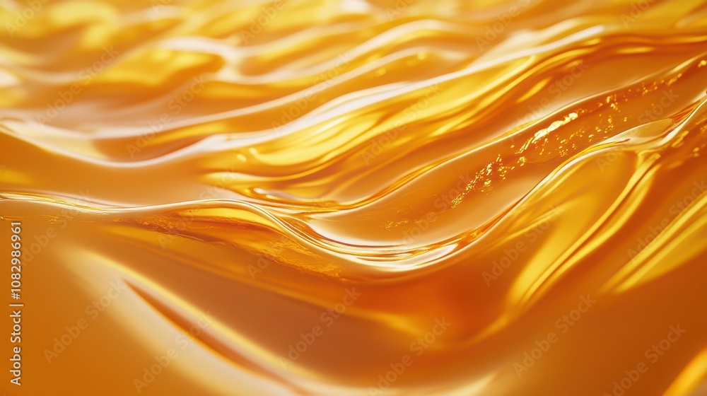 Viscous golden honey background with natural highlights and reflections: Photorealistic, ultra ...