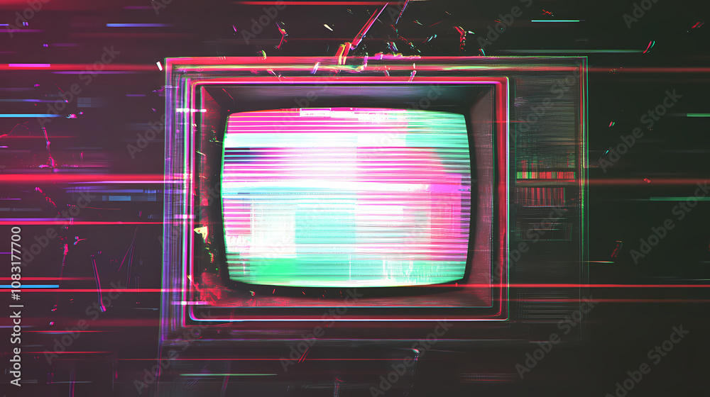 Glitch noise static television vfx. visual video effects stripes ...