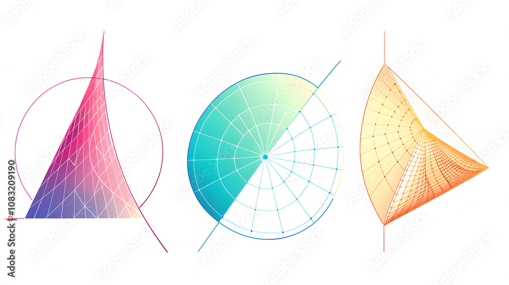 Photo & Art Print design a set of diagrams showing the geometric ...