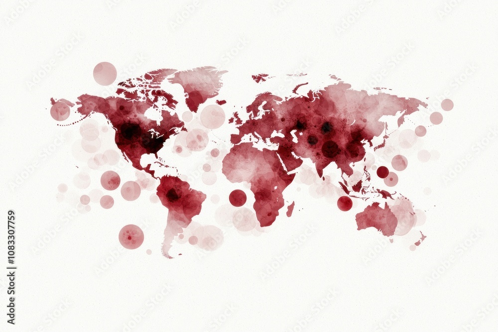 Photo & Art Print Global pandemic impact visualization worldwide ...