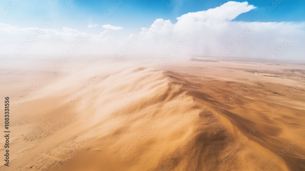 An epic aerial perspective of a massive sandstorm engulfing the Sahara ...