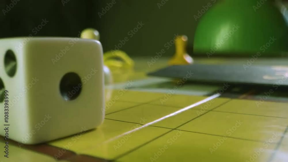 Ludo Board Game Closeup with Deck and Cards in Motion, Real Closeup of ...