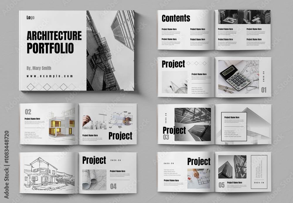 Portfolio Layout for Architecture Project Stock Template | Adobe Stock