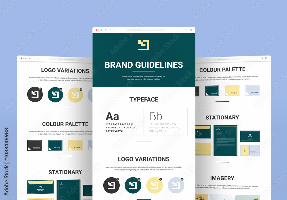 Brand Style Guide and Mood Board Layout Stock Template | Adobe Stock
