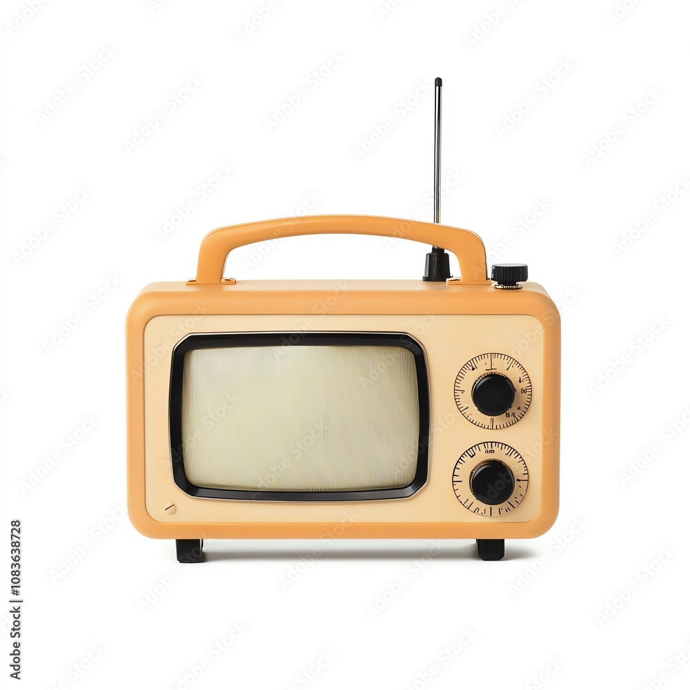 Vintage television set with a classic design and manual knobs, perfect ...