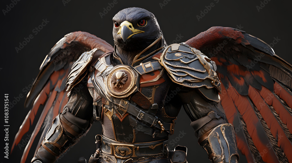 Majestic Falcon Shadow Hunter with Realistic Armor in PBR Quality for ...