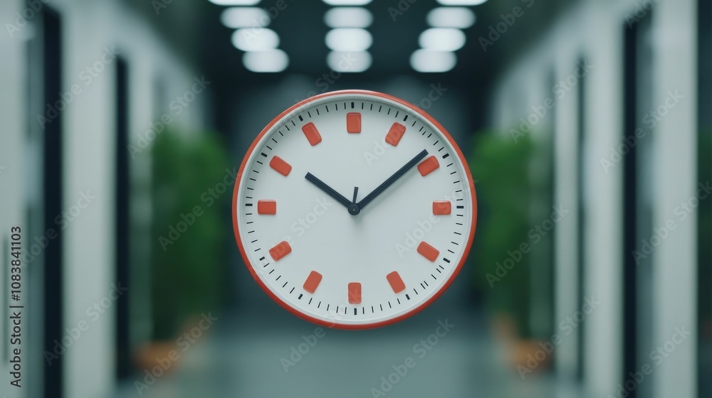 Wall mounted office clock and calendar with reminders representing ...