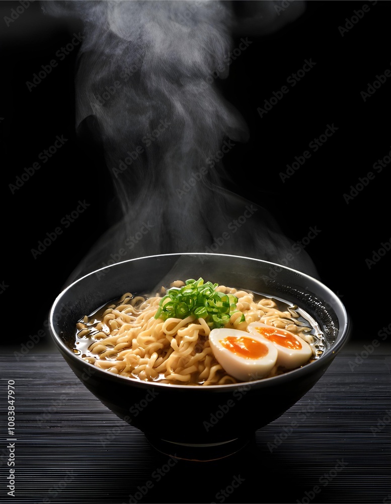 Steaming Bowl of Ramen Noodles: A close-up shot of a steaming bowl of ...