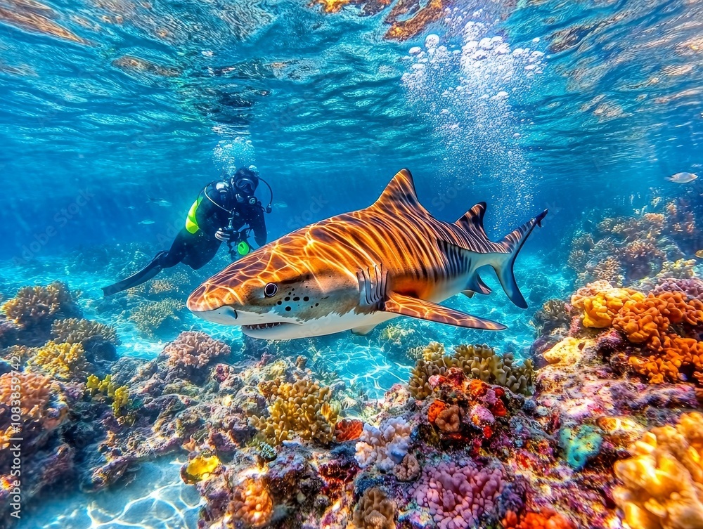 Scuba Diver Interacts with Majestic Sea Life in Stunning Underwater ...