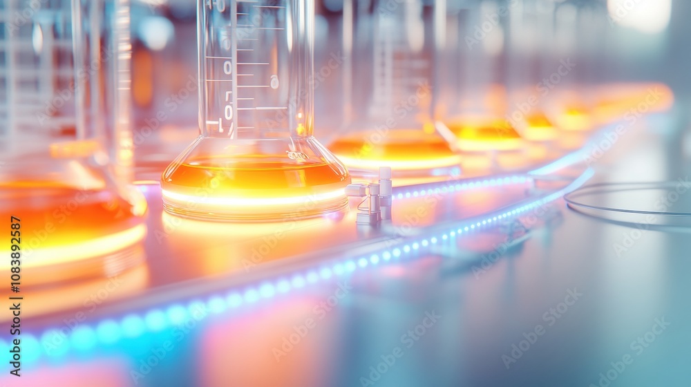 Voltaic Cell Redox Reaction With LED Indicators and Labeled Beakers for ...