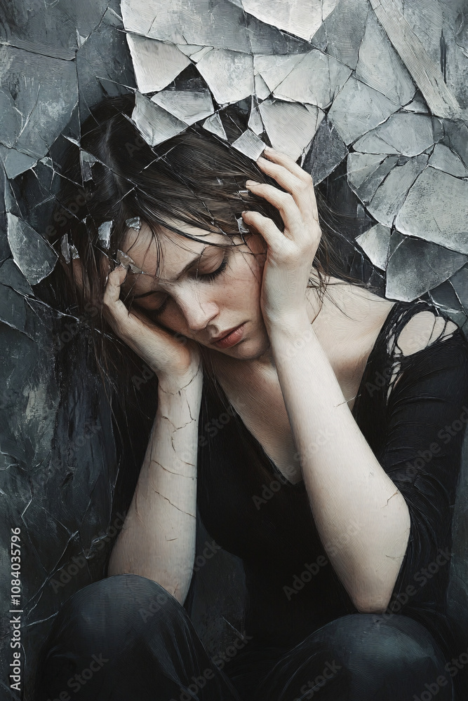 Surreal and Symbolic Artwork of Cracked Faces and Bodies Representing ...