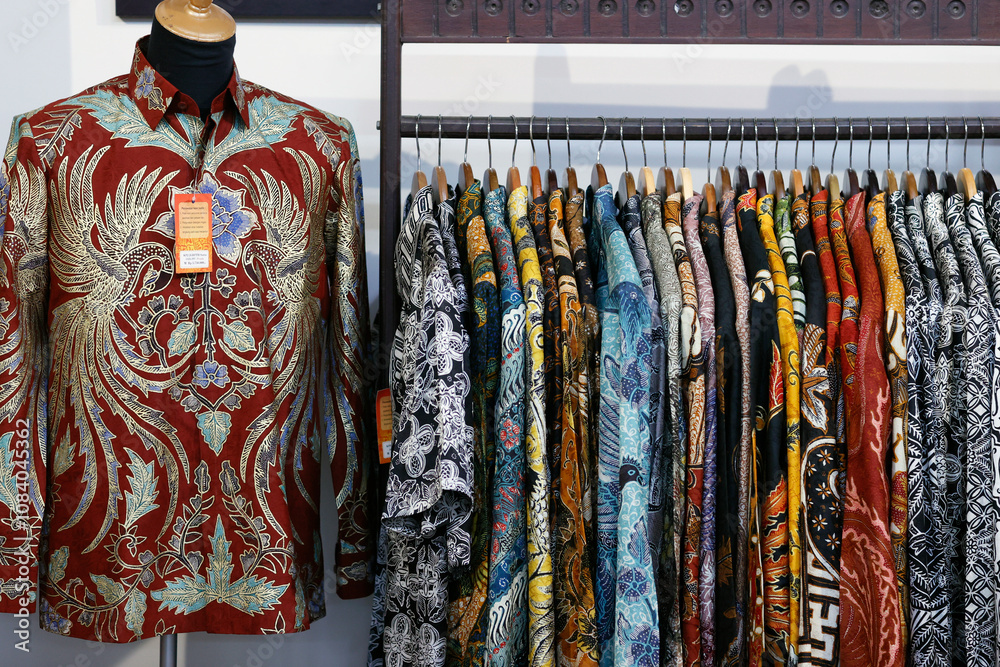 Batik Production. Batik is Indonesian traditional clothing. Shirts on ...