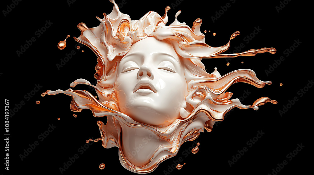 Statue of of Venus God. Creative concept colorful neon image with ...