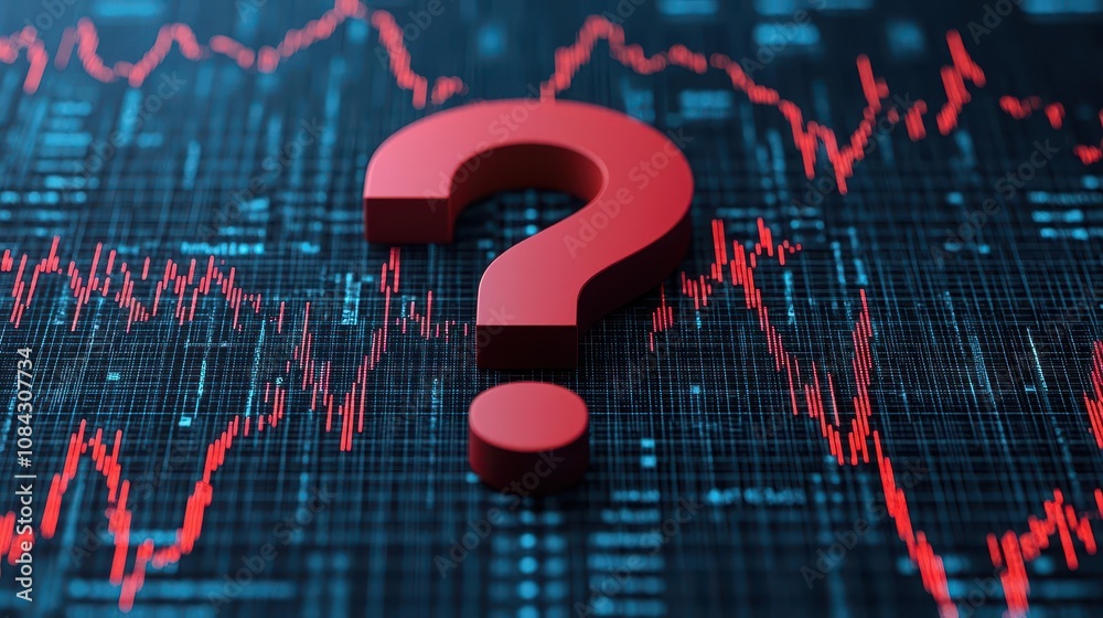 Uncertain political future, question mark overlaying maps and stock ...