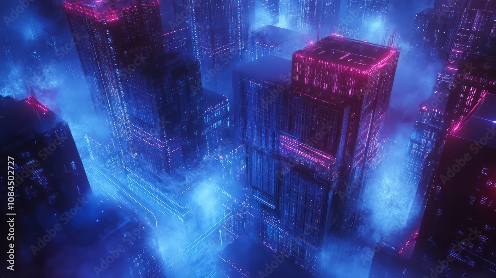 Futuristic data center showcasing cloud technology with digital ...