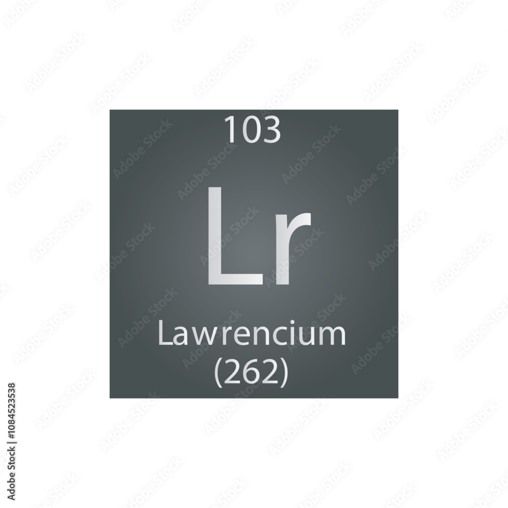 Lr Lawrencium Actinoid Chemical Element Periodic Table. Simple flat ...