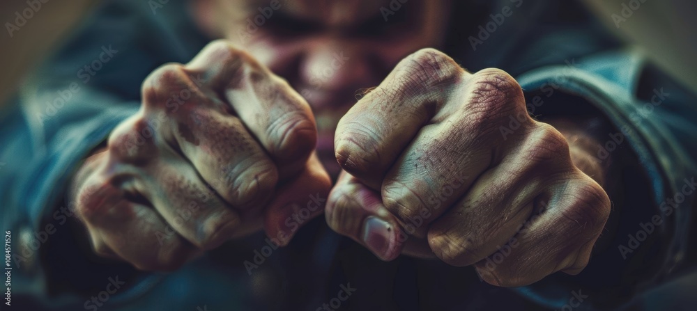 Intense Anger Concept with Clenched Fists for Emotional Expression ...
