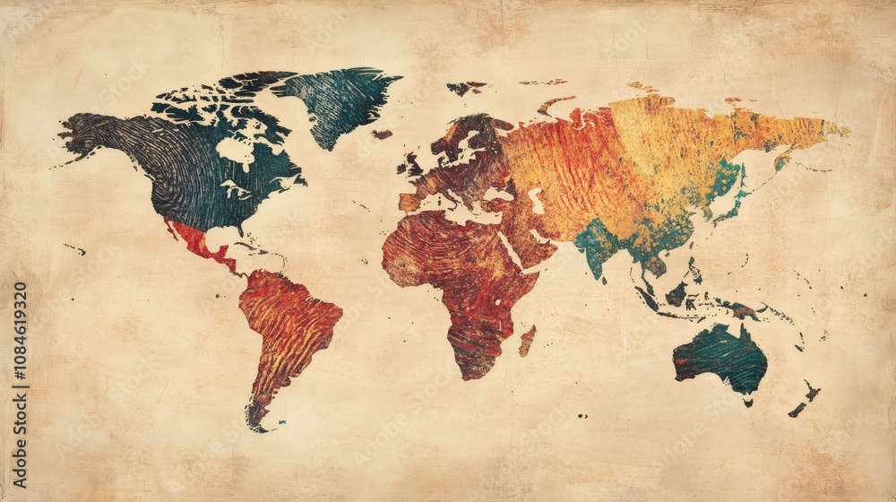 data privacy and biometrics, fingerprint scan image on a world map ...